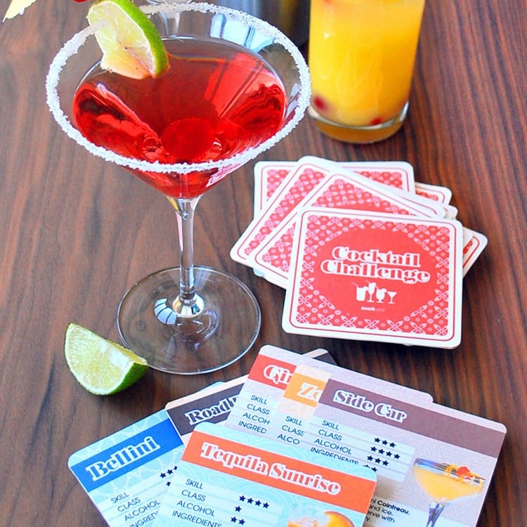 Cocktail Challenge Drink Mats - 30 Drink Coasters - Whisk Hampers